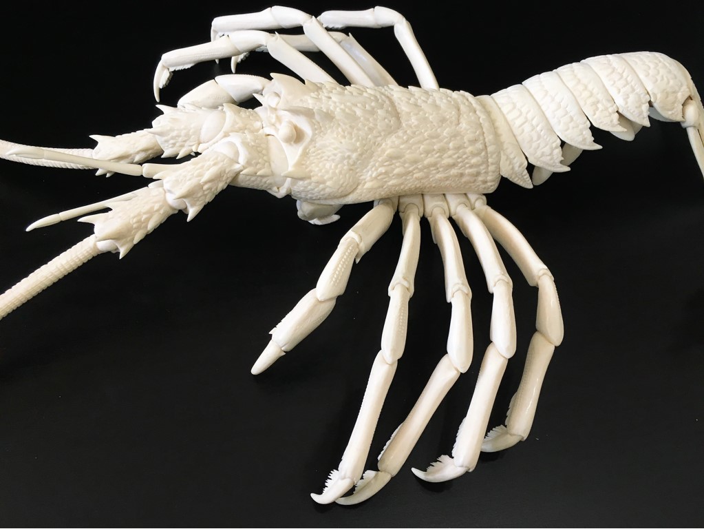 Lobster Bone Carving, Lobsters, Crayfish Art Sculpture