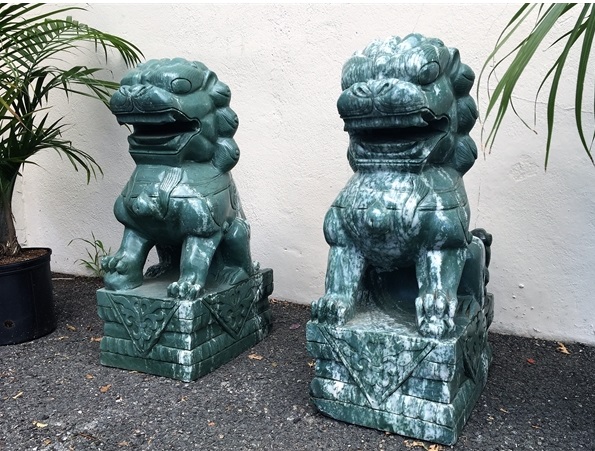 Foodogs Statue, Jade fu dogs #HJ018V