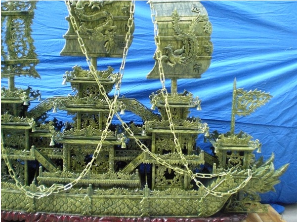 Jade Boat, Jade Dragon Ship Carving # BJ200